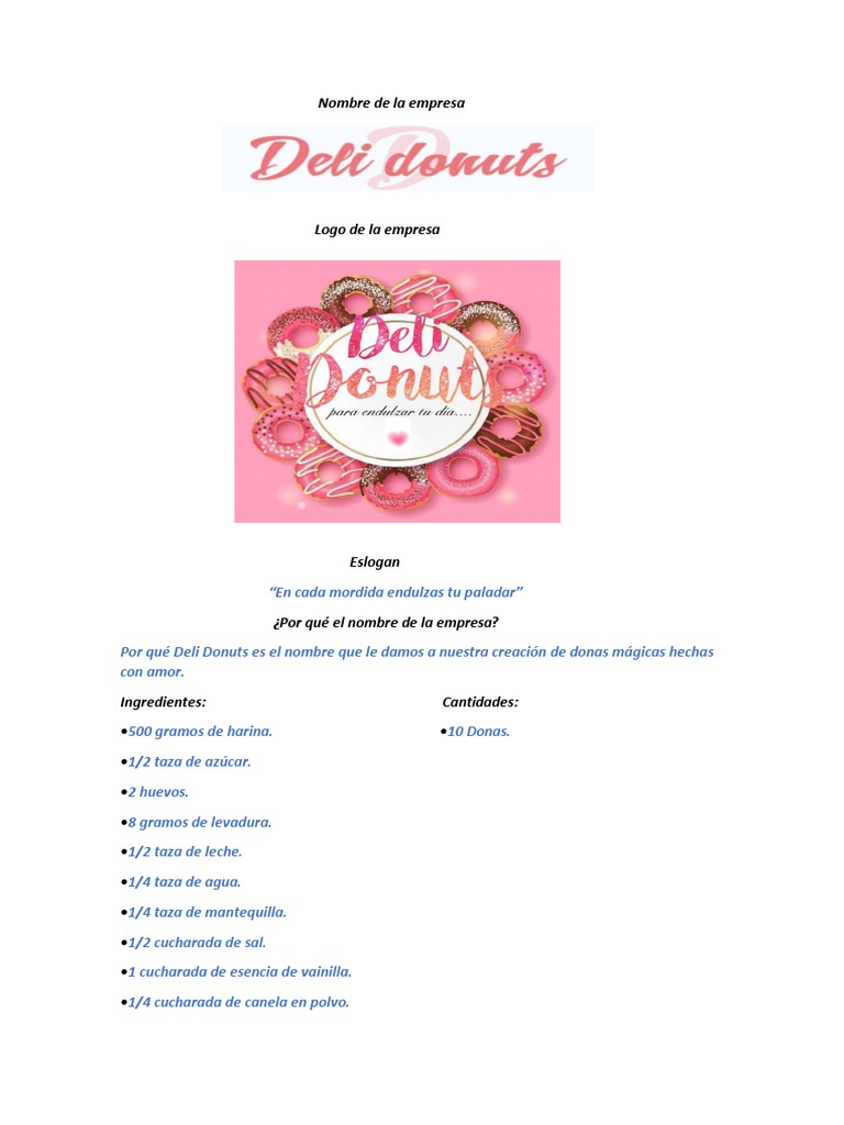 Deli Donuts | PDF | Comida y bebida | Alimentos