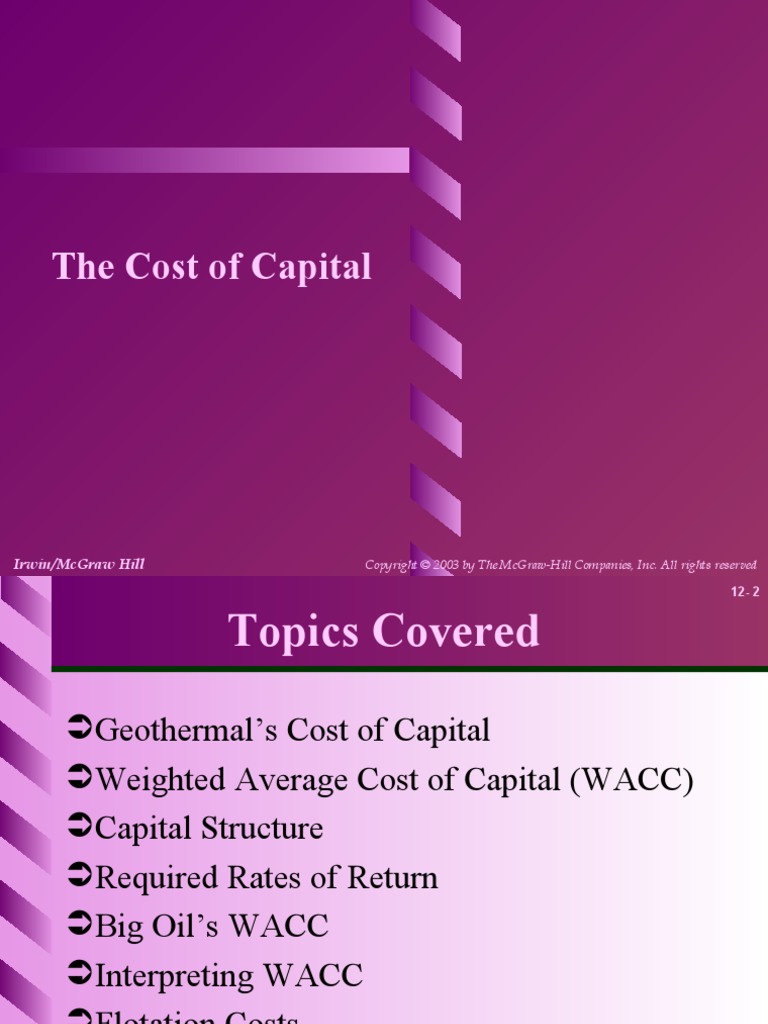The Cost of Capital | PDF | Cost Of Capital | Preferred Stock