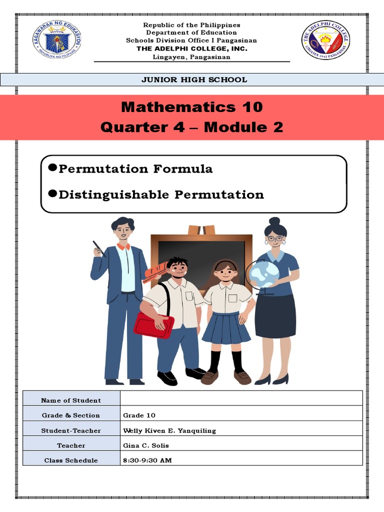 Math 10 q4 M2 | PDF | Permutation | Mathematics