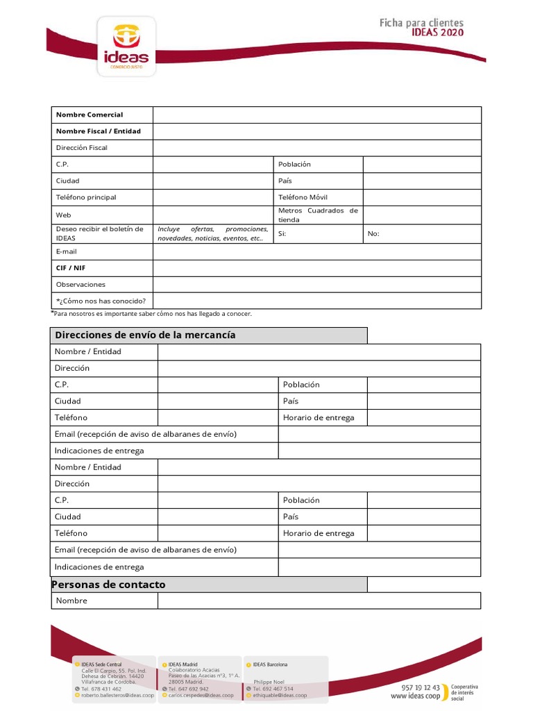 Ficha de Cliente 2020 y Condiciones | PDF | Factura | Teléfonos móviles