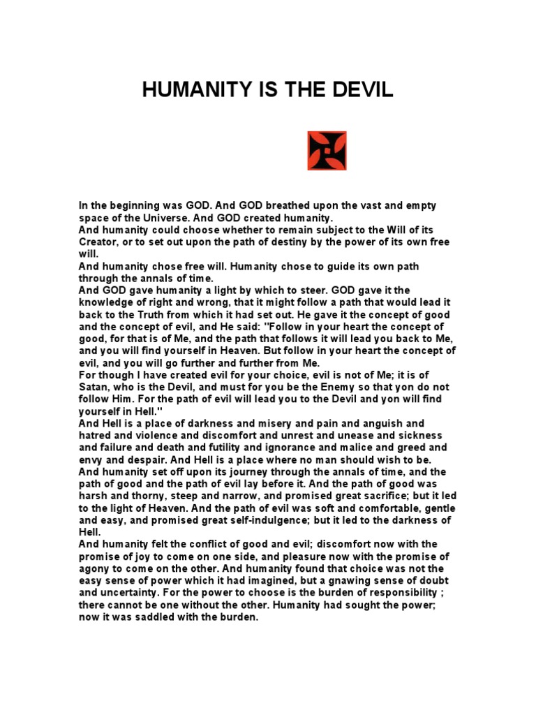 Humanity Is The Devil | PDF | Evil | Hell