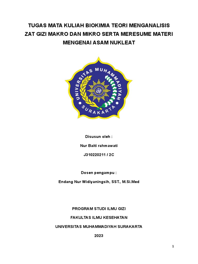 Tugas Biokimia Teori | PDF