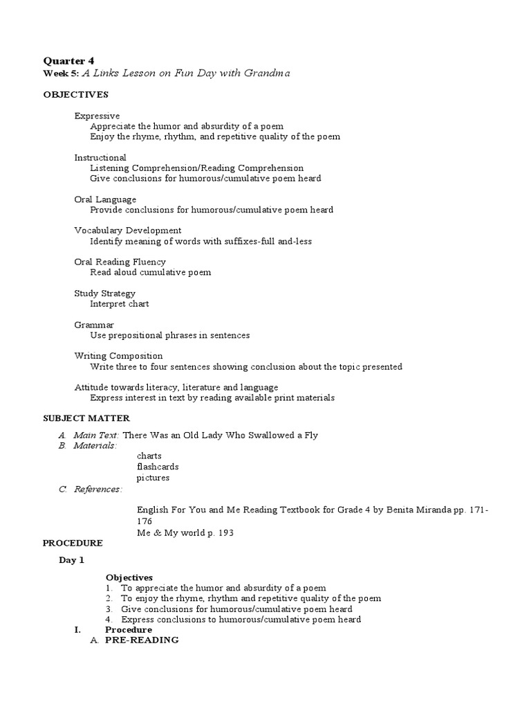 A Links Lesson | PDF | Reading Comprehension | Preposition And Postposition