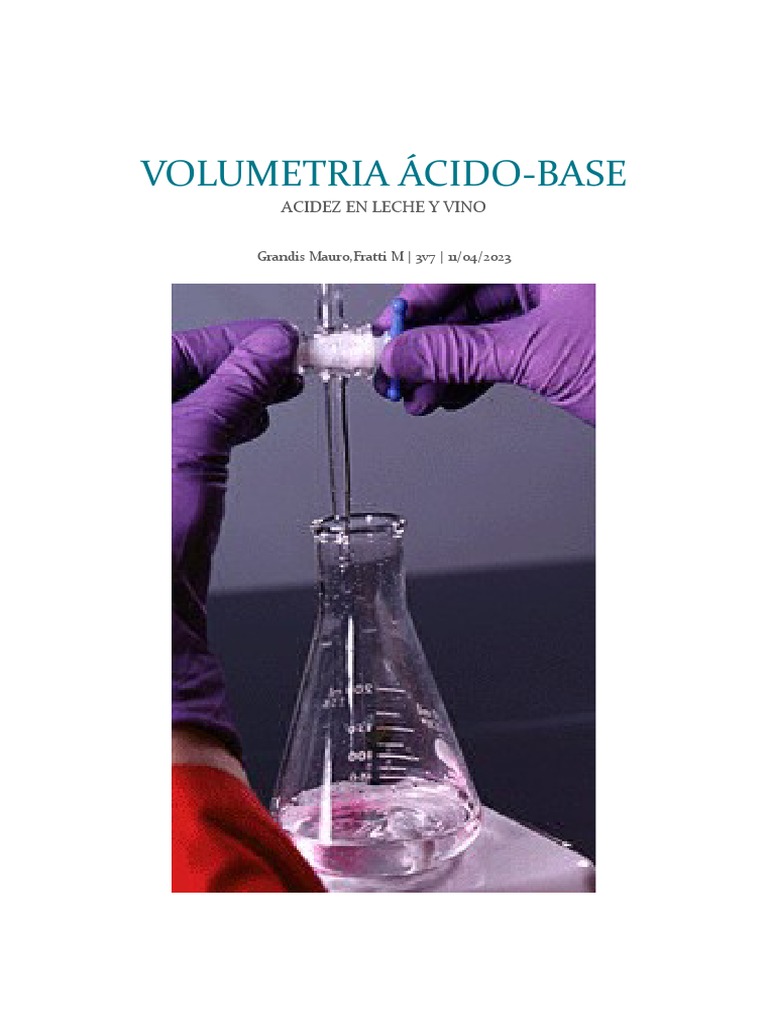 Determinación de Acidez | PDF | Valoración | Química