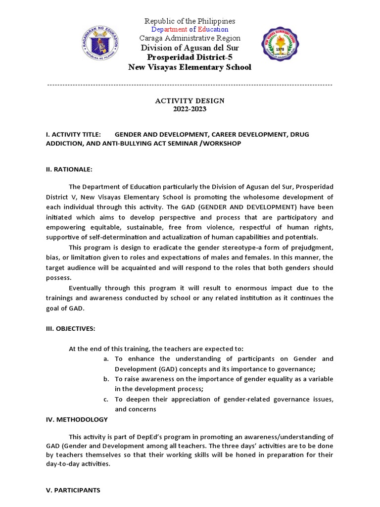 GAD Activity Design | PDF