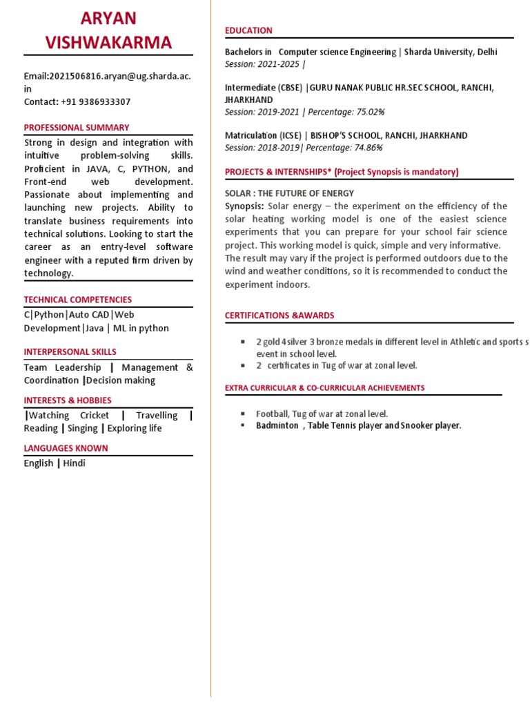 Computer Science Graduate Profile | PDF