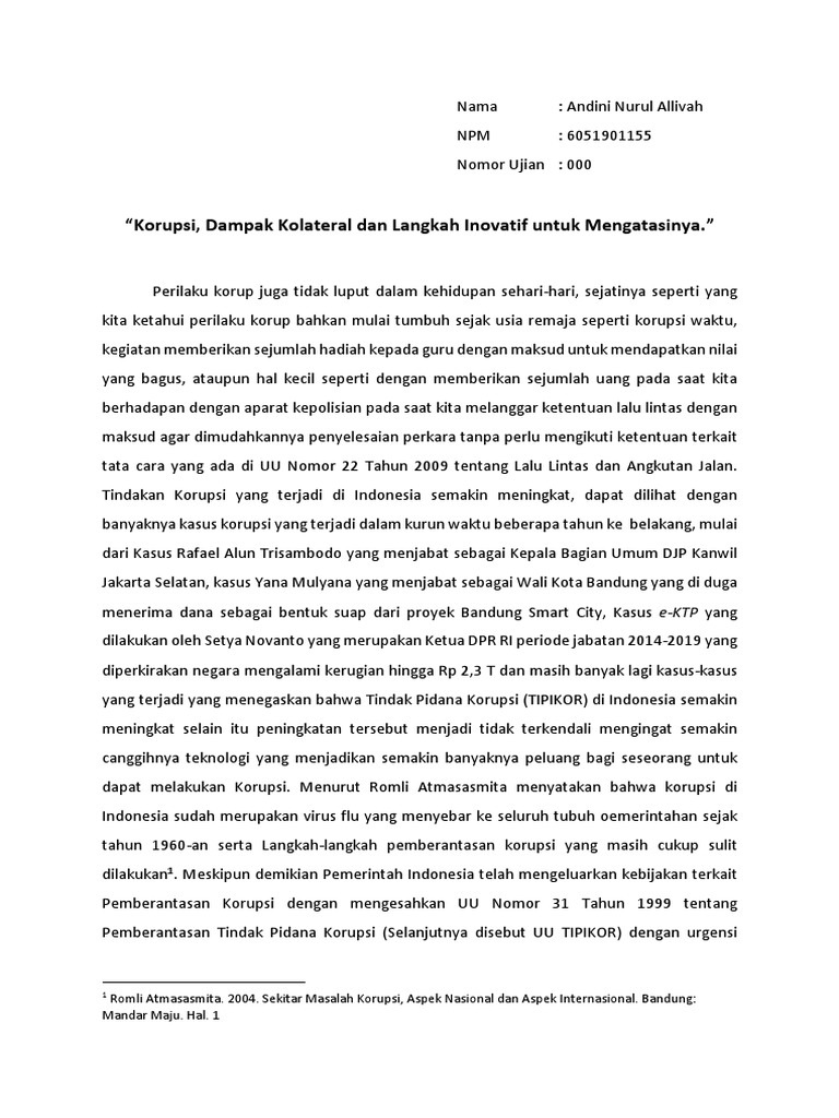 UTS Studi Anti Korupsi | PDF