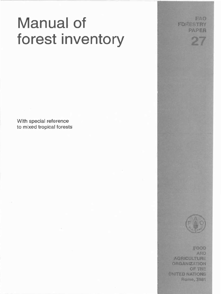 1981 FAO Manual of Forest Inventory FAO | PDF