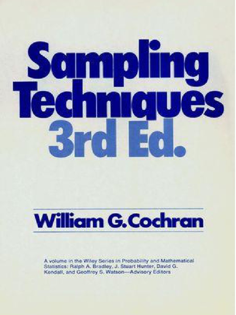 1977 Cochran Sampling Techniques 3ed Wiley | PDF