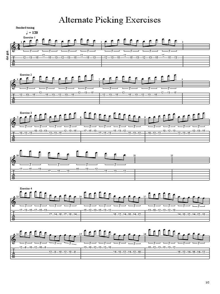 Alternate Picking Exercises | PDF