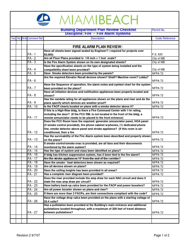 New Construction FIRE ALARM Checklist | PDF | Safety | Electrical ...