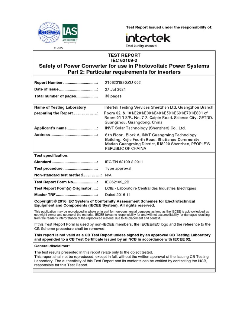 210623182GZU-002 IEC 62109-2 Security | PDF