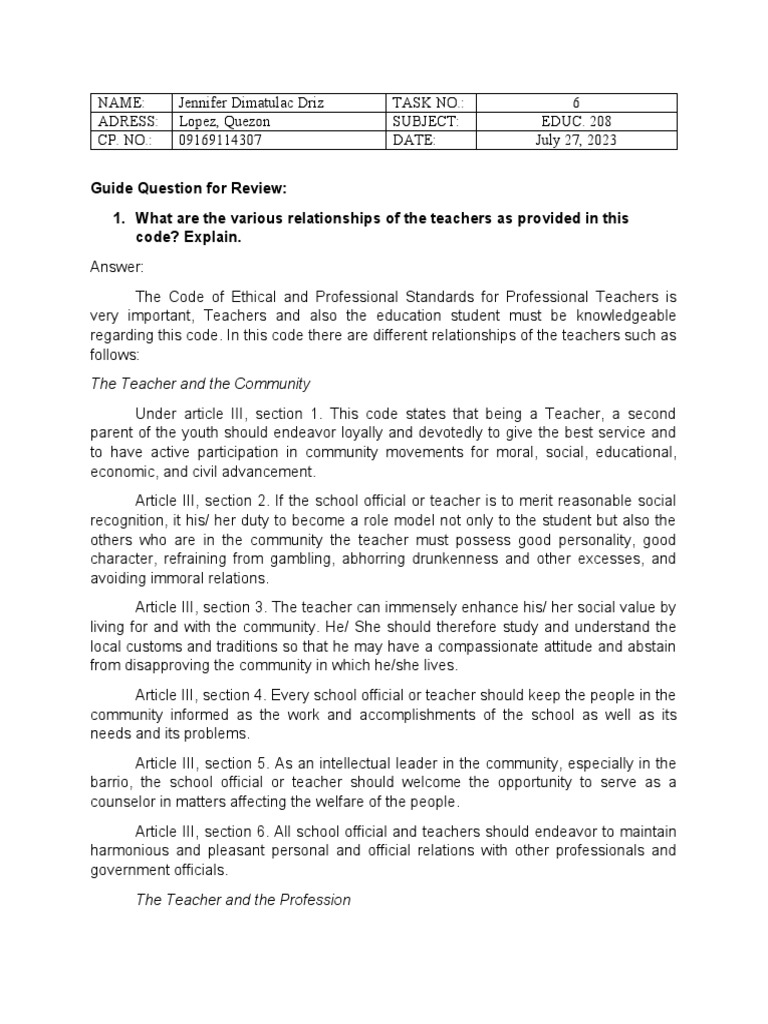 TASK 6 Educ. 208 | PDF