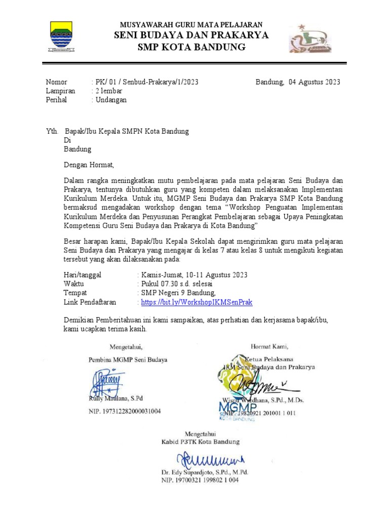 Undangan Peserta Workshop SenPrak | PDF