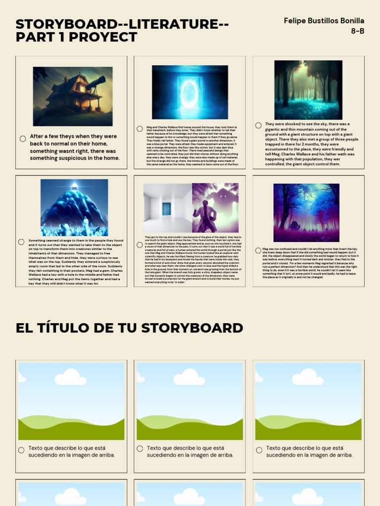 Storyboard--Literature-- Part 1 proyect--Felipe Bustillos Bonilla | PDF