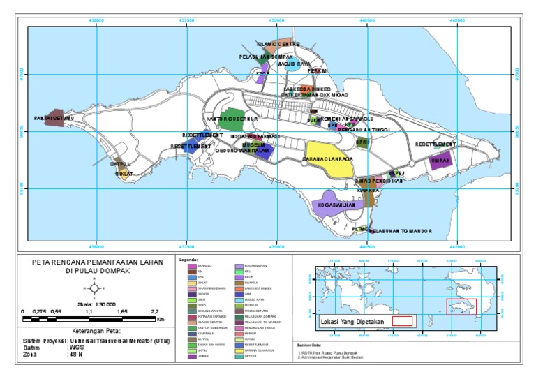 Rencana Pemanfaatan Lahan Pulau Dompak - Inset Peta | PDF