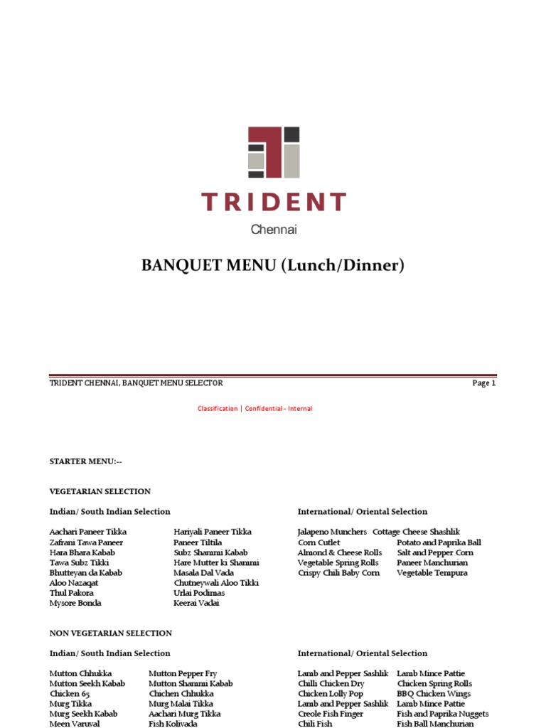 Banquet Lunch and Dinner Menu | PDF | Salad | Curry