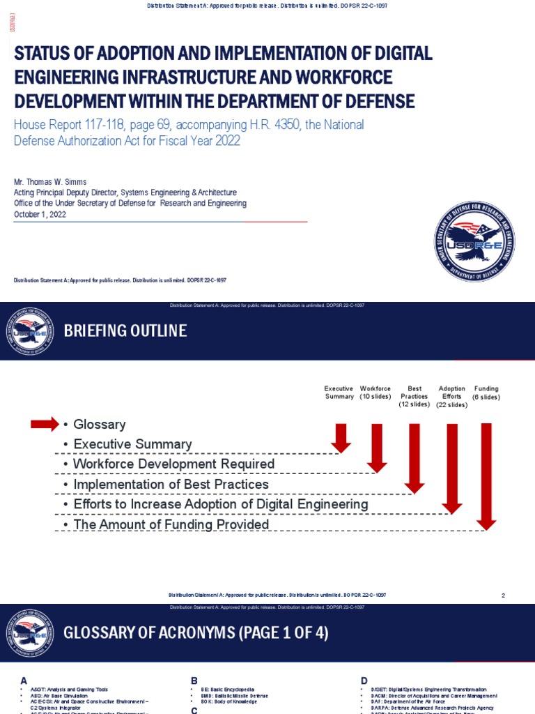 Status of Adoption and Implementation of Digital Engineering ...