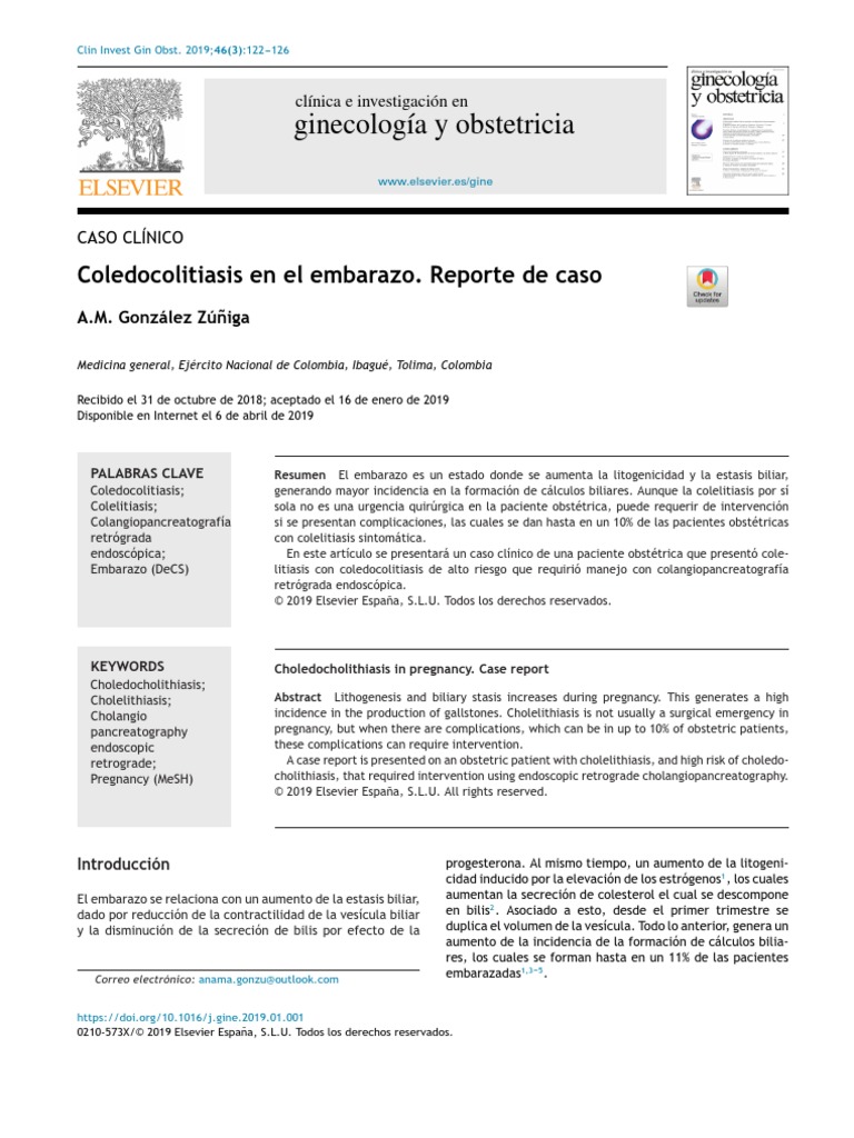 Caso Clínico de Coledoco Litiasis | PDF