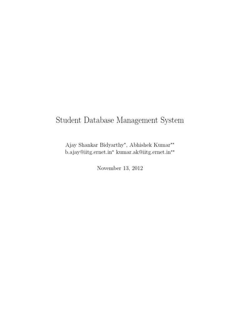 Student Database Management System | PDF