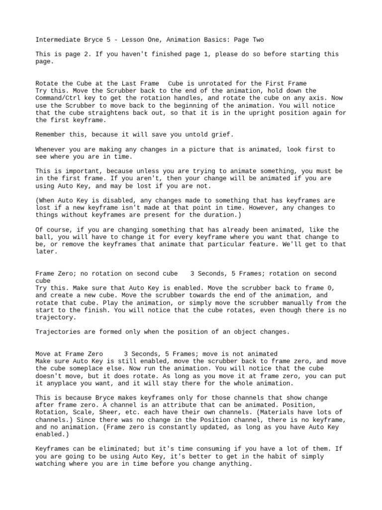 Bryce 3D Tutorial 2 Animation | Download Free PDF | Computing | Software