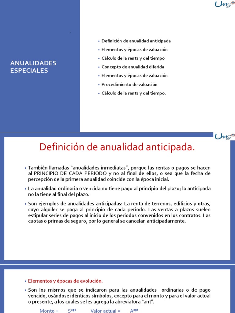 Anualidades Anticipadas y Diferidas | PDF