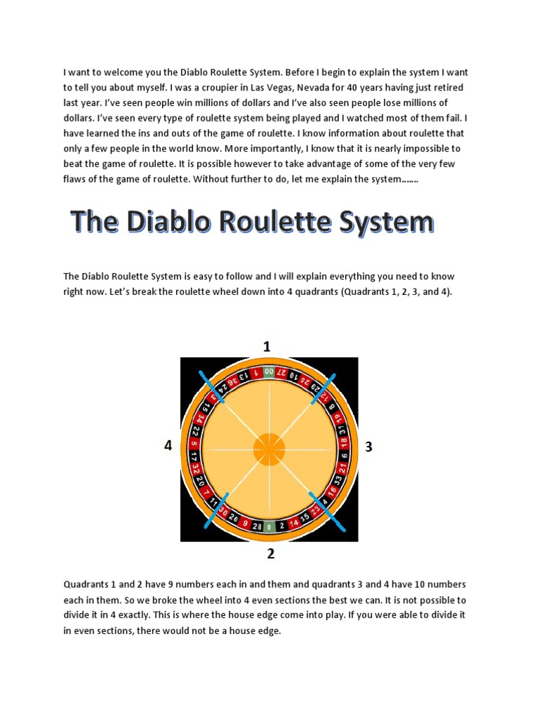 Diablo Roulette System | PDF | Roulette | Gambling