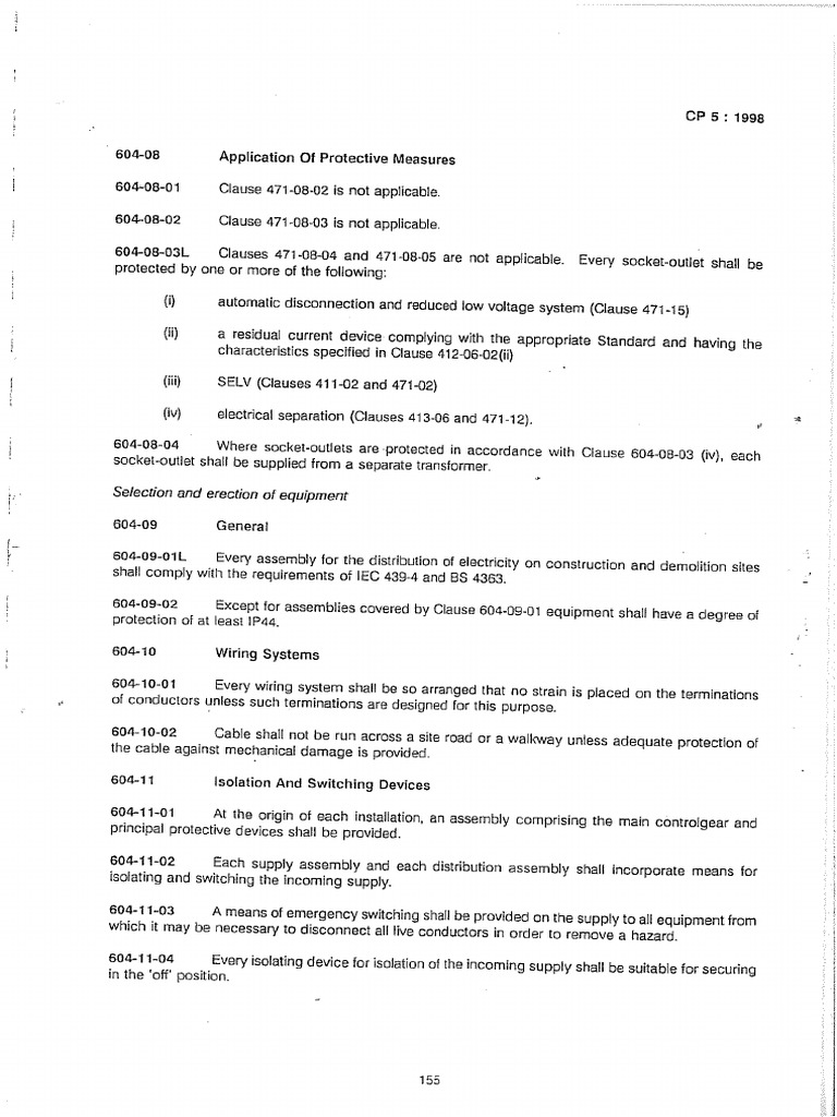 CP5 Electrical Installations 1998 | PDF