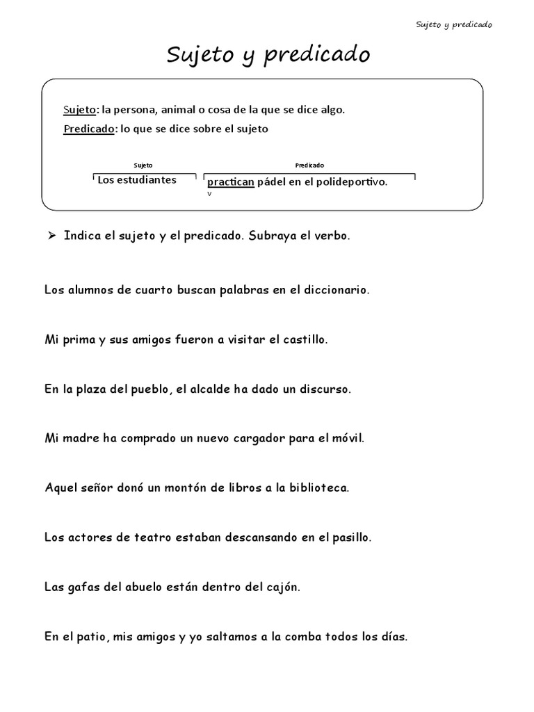 Sujeto y Predicado | PDF