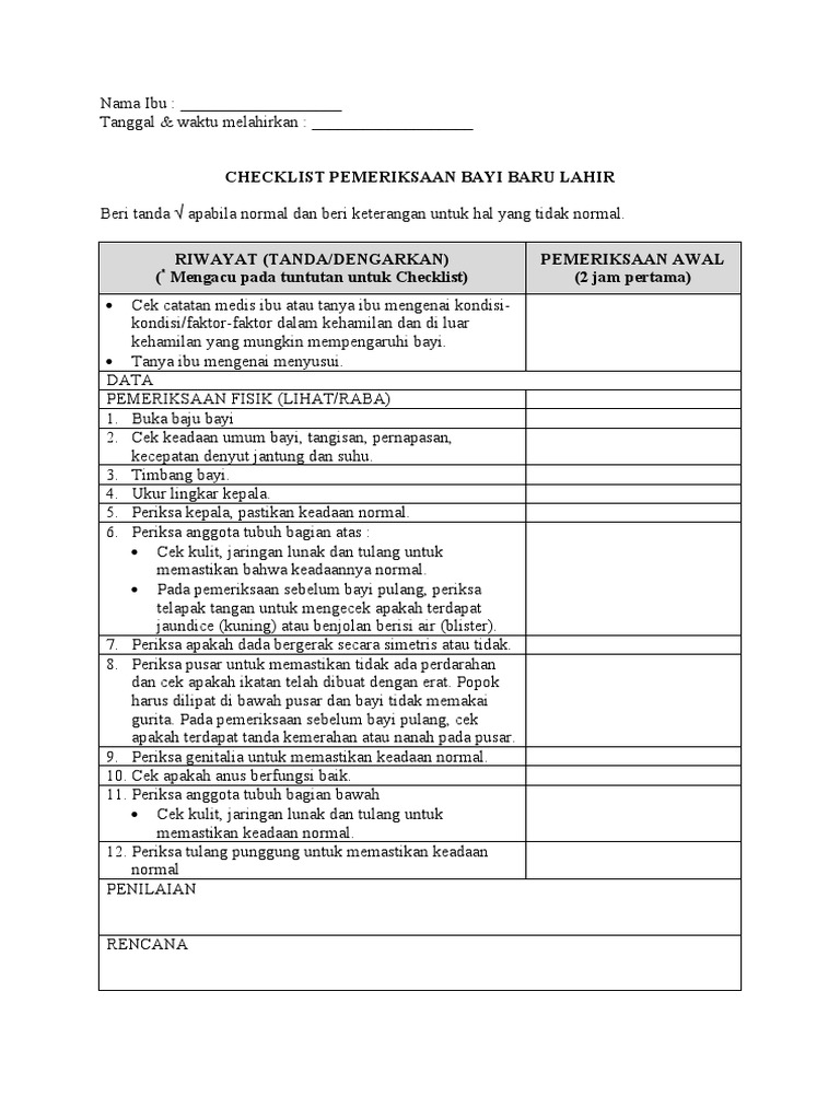 Checklist BBL | PDF