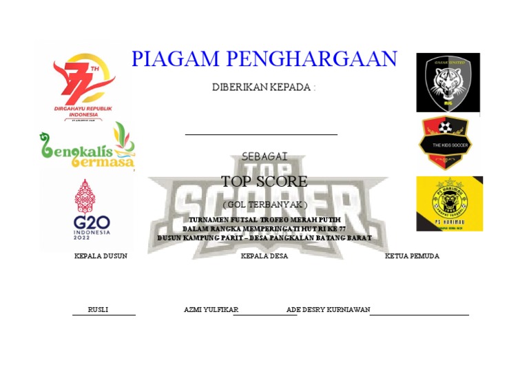 Piagam Top Skor | PDF