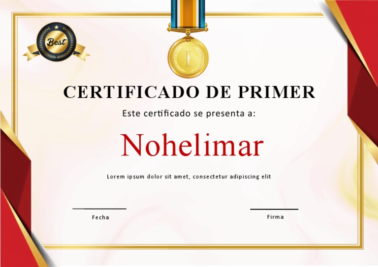 29 Certificado Primer Lugar Elegante | PDF