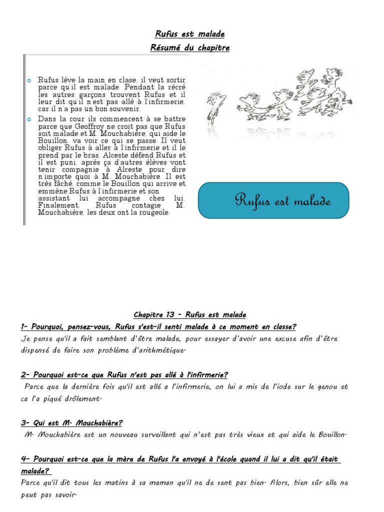 Rufus fait semblant d'être malade | PDF | Mystère, thriller et fiction ...