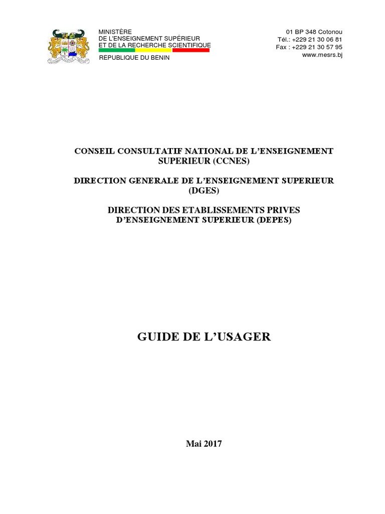 Guide de l'Usager DGES Bénin | PDF | Droit