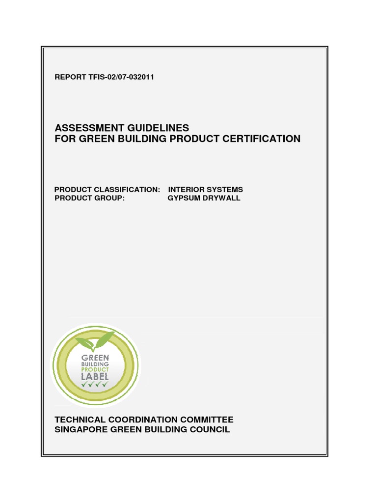 Green Certification Guidelines for Drywall | PDF | Drywall | Green Building