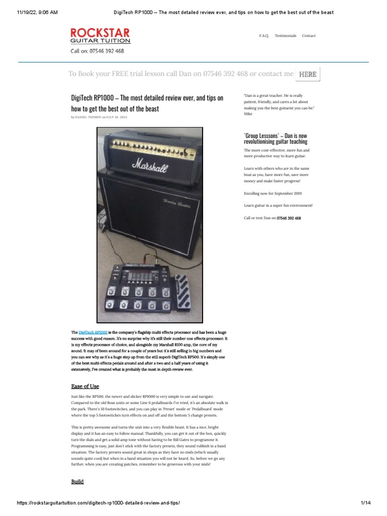 DigiTech RP1000 - The Most Detailed Review Ever, and Tips On How To Get ...