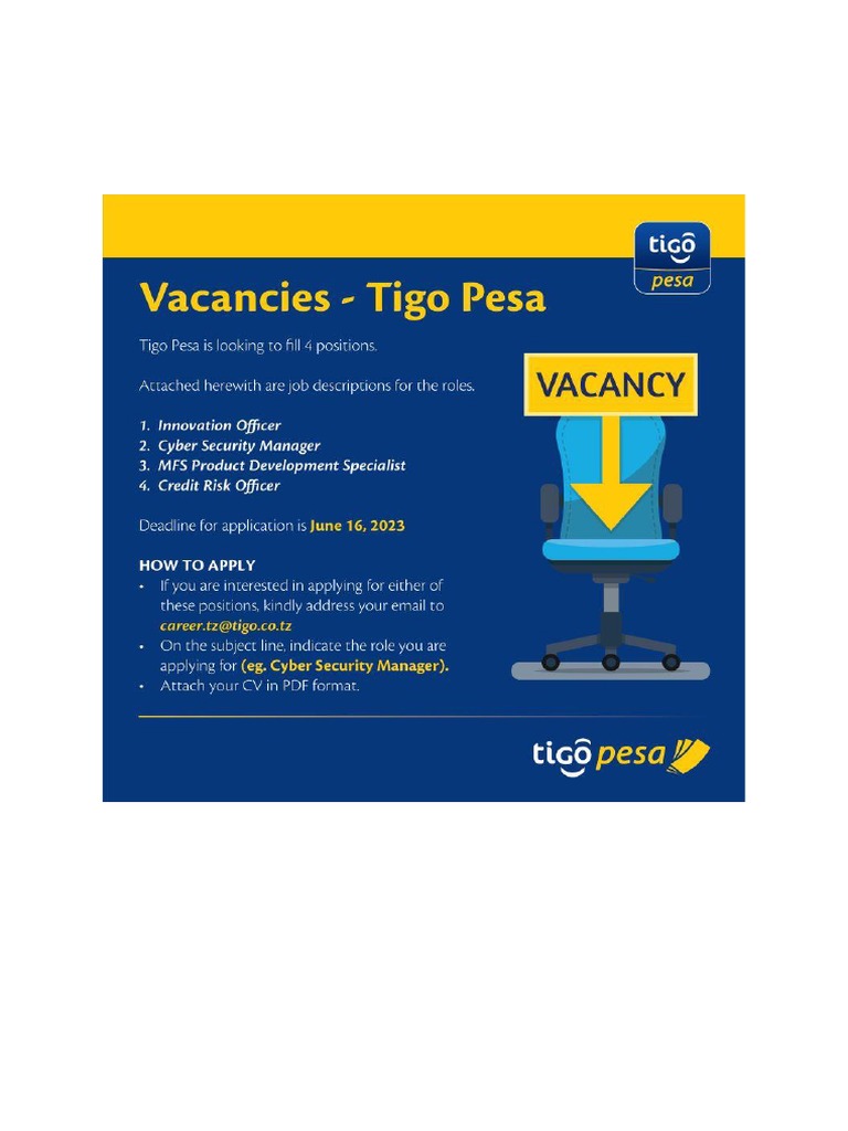 Tigo-Pesa-Tanzania-Vacancies | PDF