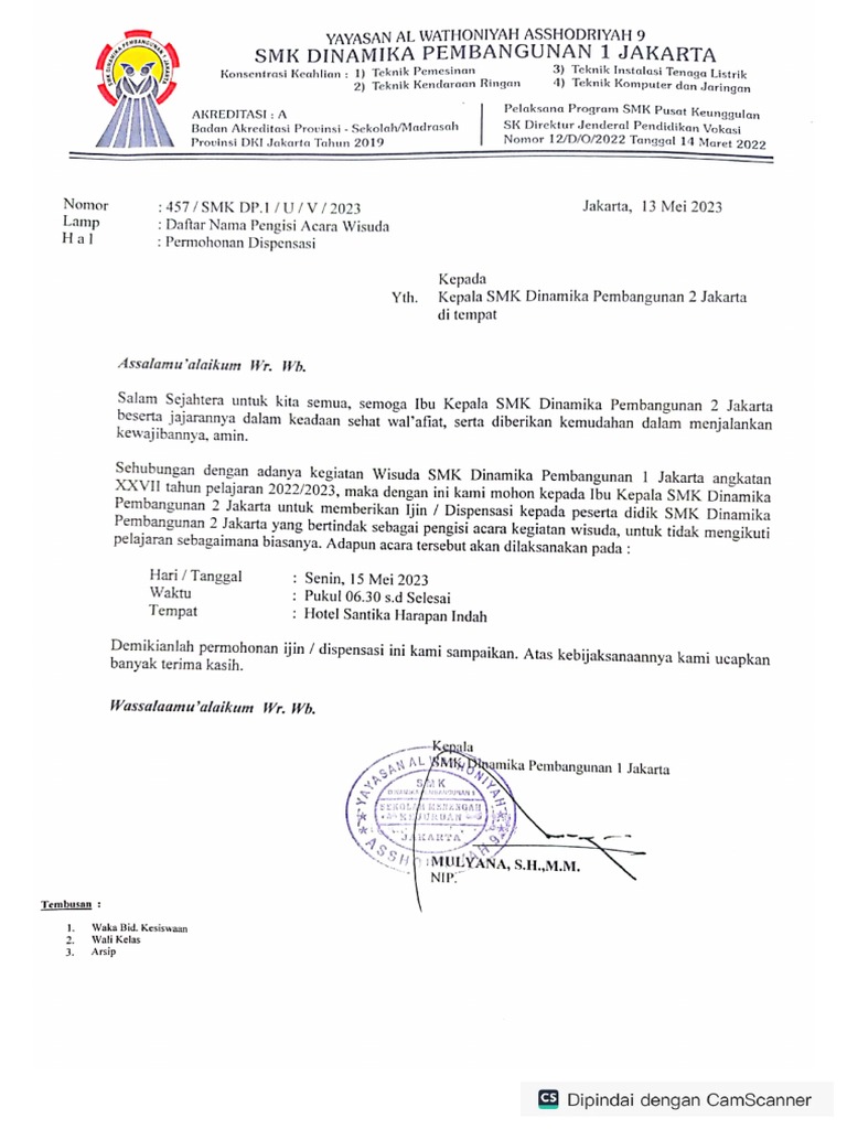 surat dispen dp2 | PDF