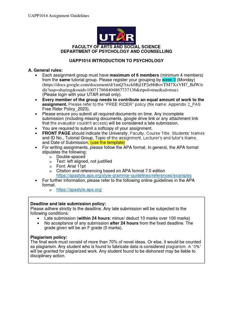 UAPP1014 Assignment Guidelines | PDF | Business | Art