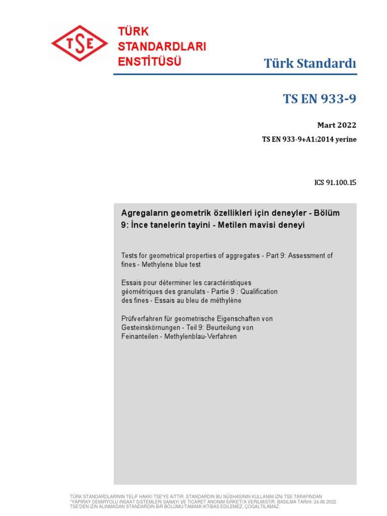 TS en 933 9 | PDF