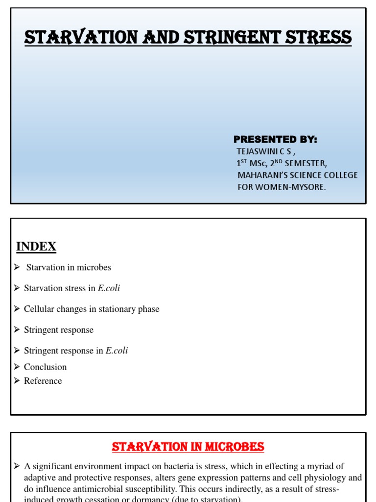 Starvation and Stringent Stress in Microbes | PDF