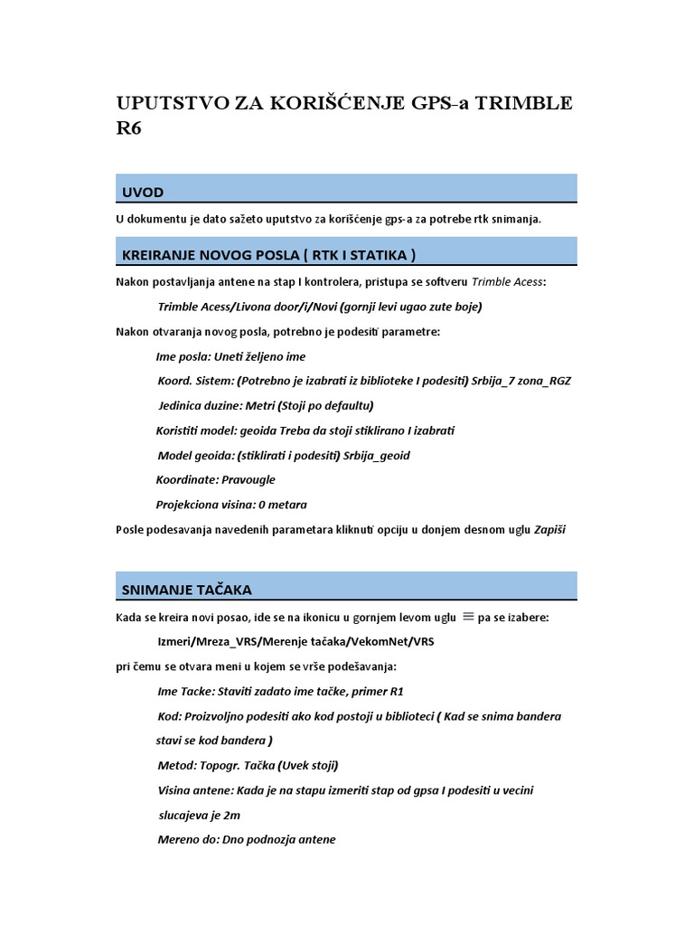 GPS - Trimble - R6 - Manual (RTK) | PDF
