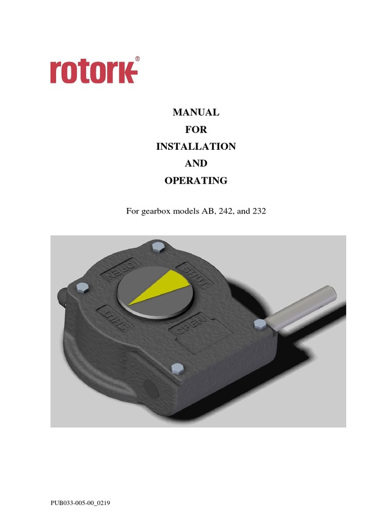 Rotork Gearbox AB, 232, 242 Manual | PDF | Valve | Safety