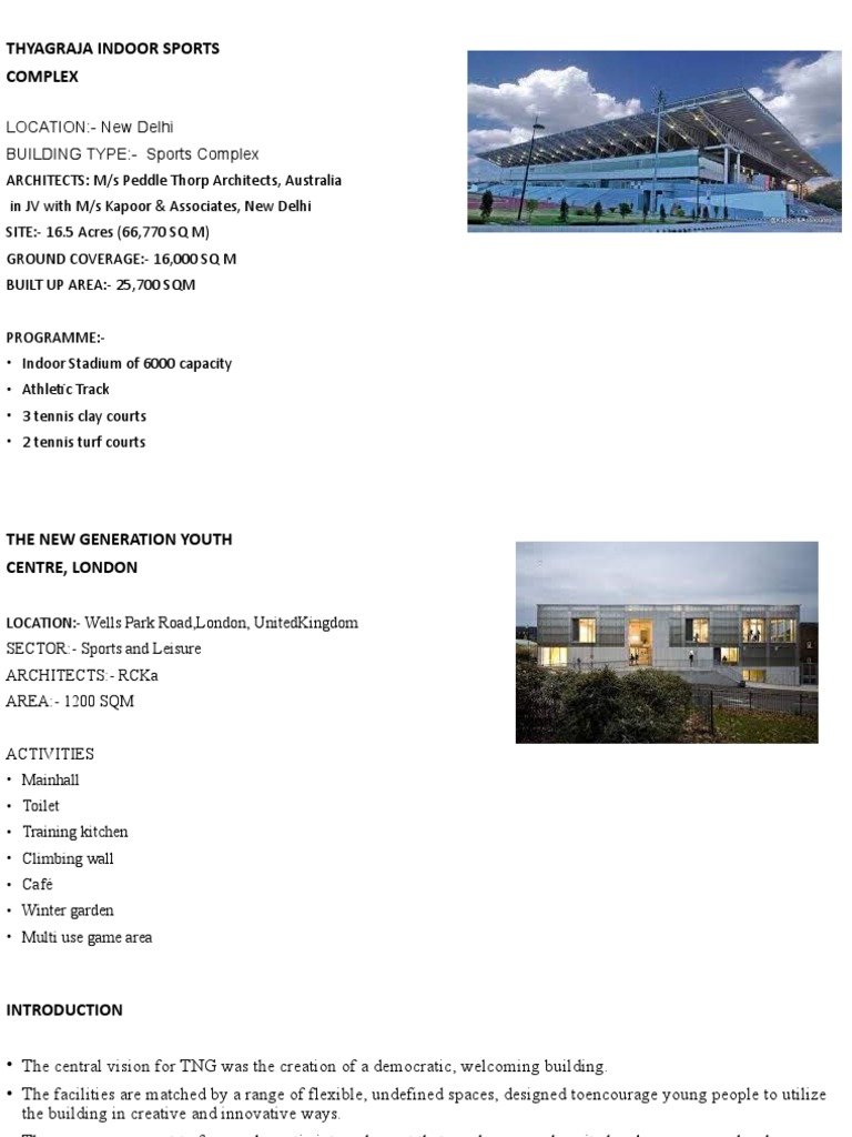 Indoor Sports Complexes Overview | PDF