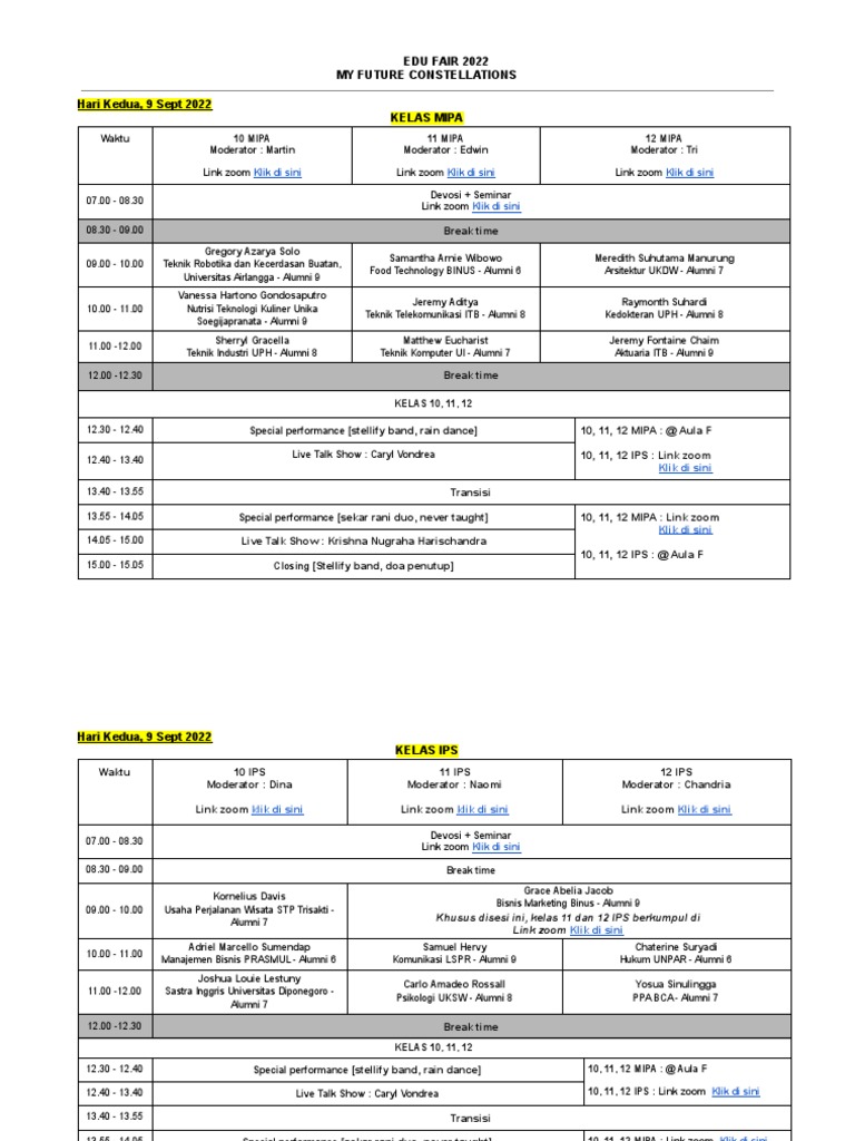 Rundown Edufair 2022 | PDF