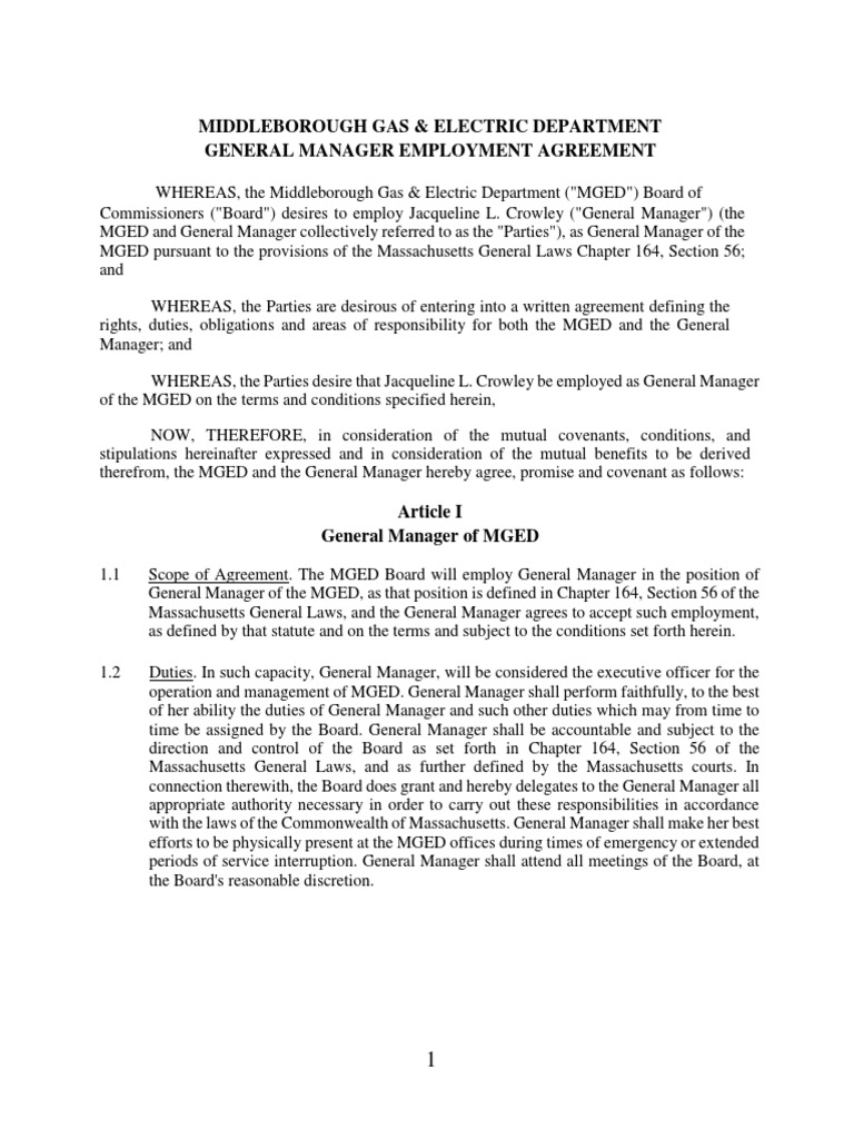 Basic General Manager Employment Contract | Download Free PDF | Sick ...