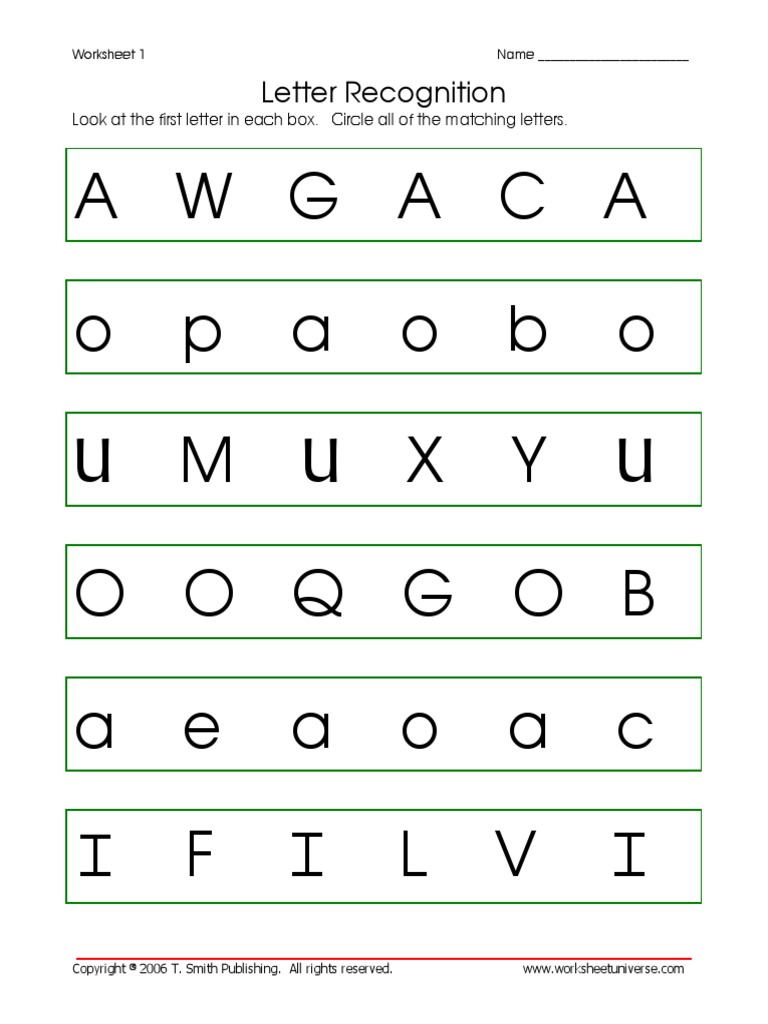 Look at The First Letter in Each Box Circle All of The | PDF