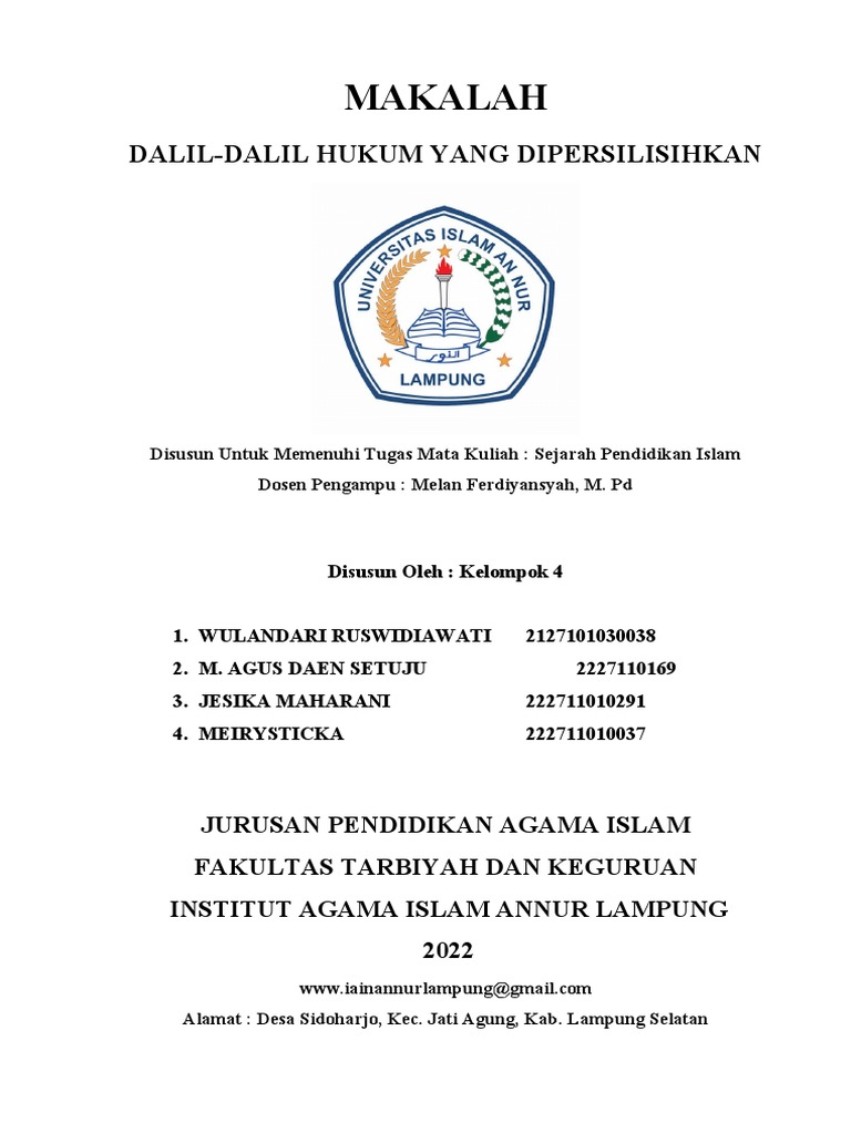 Makalah Dalil | PDF | Agama & Spiritualitas