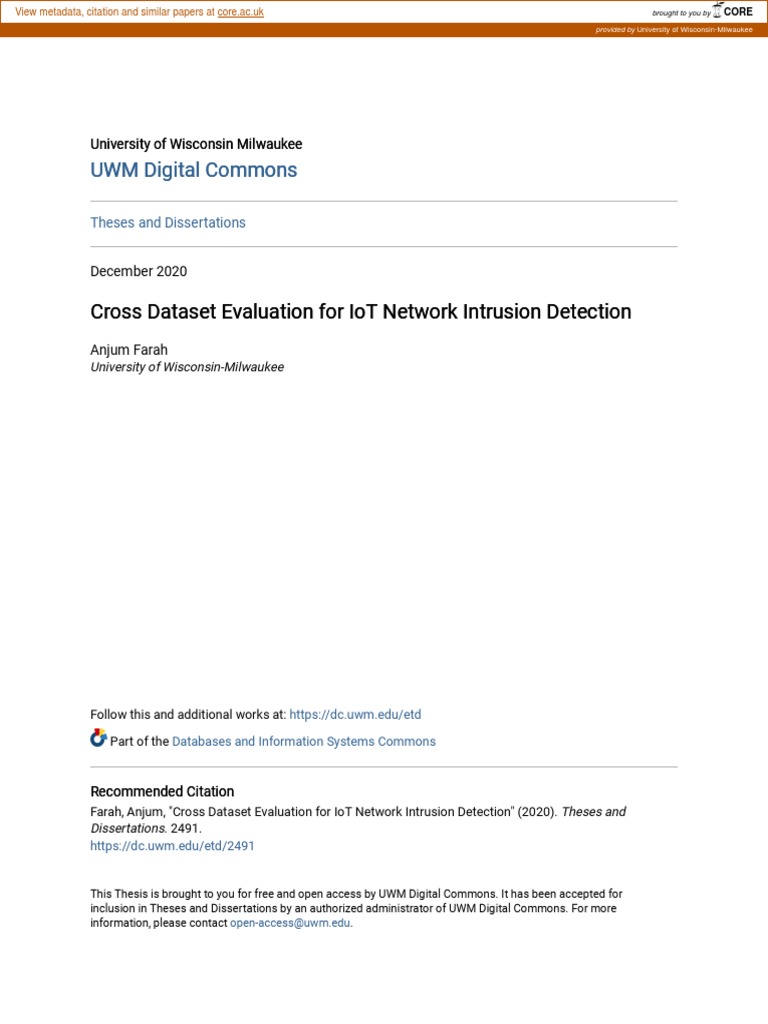 物联网数据集 Cross Dataset Evaluation For Iot Network Intrusion Detection