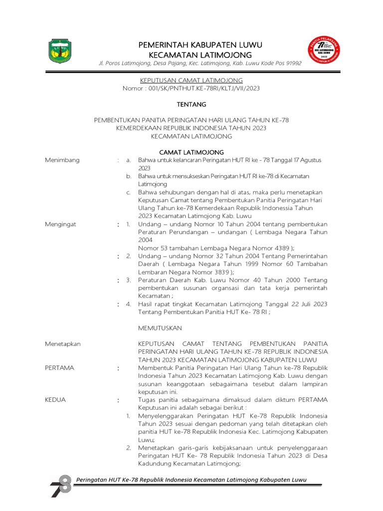 Persuratan Keg 17 Agustus | PDF